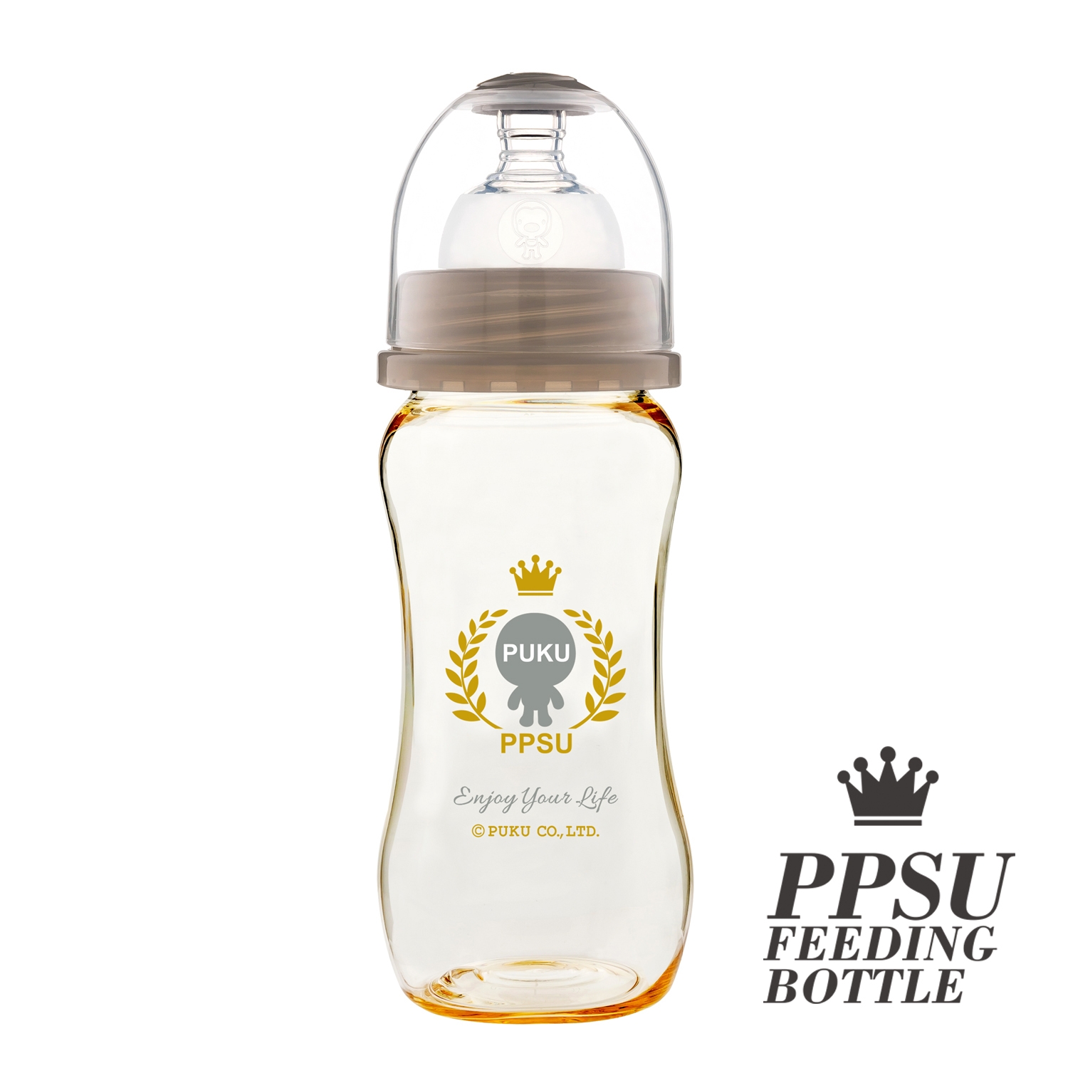 Bình sữa PUKU nhựa PPSU cổ rộng 280ml (P10816)