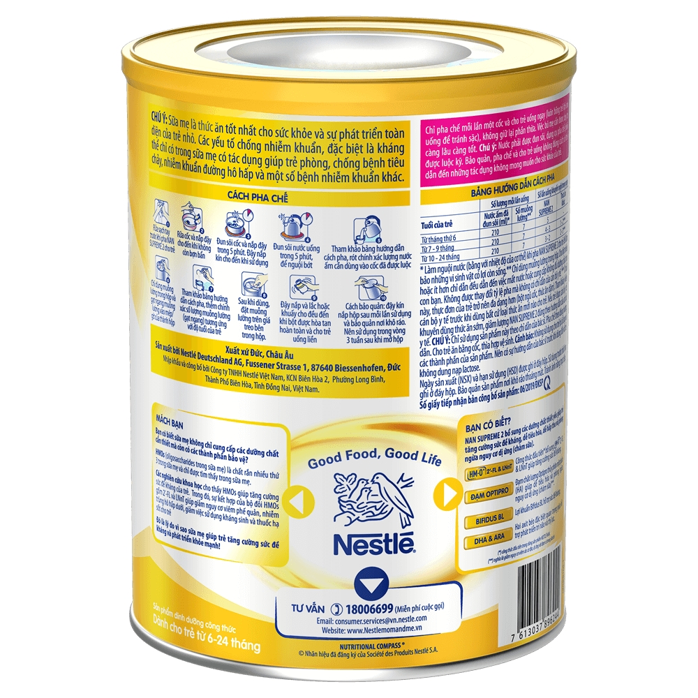 Combo 2 lon Sữa Nan Supreme 2 (2HMO) 800g (6-24 tháng) giá tốt
