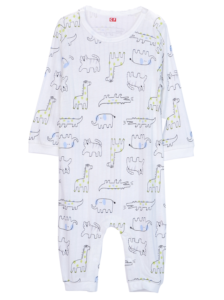 Body Bé Trai Dài Cf B0620006 3m 6m 9m 12m Trắng