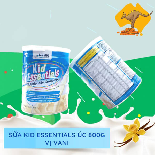 Thực phẩm dinh dưỡng y học Kid Essentials Australia 800g hương vani