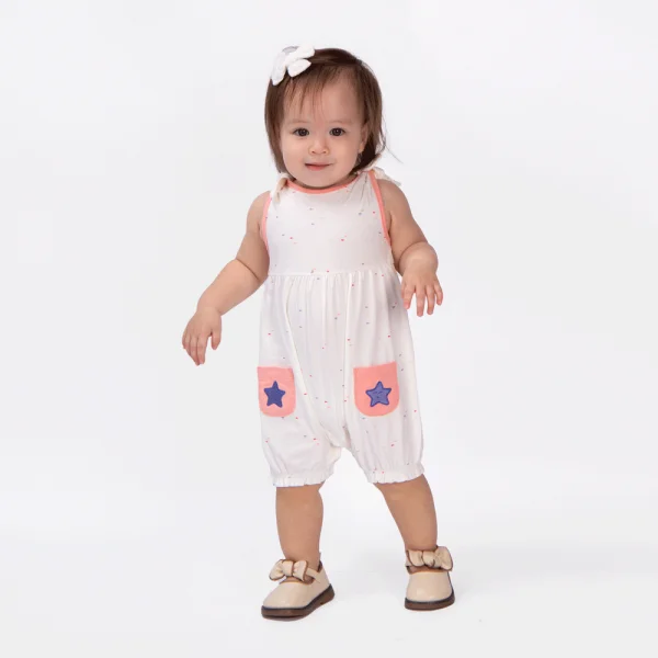 Bodysuit bé gái đùi, Bst Bé Anh Đào Animo KK922052 (0-12M,Trắng họa