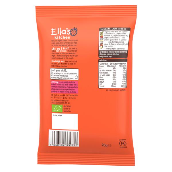 Bánh ăn dặm hữu cơ vị phomai cà chua - Ella's kitchen cheese + tomato