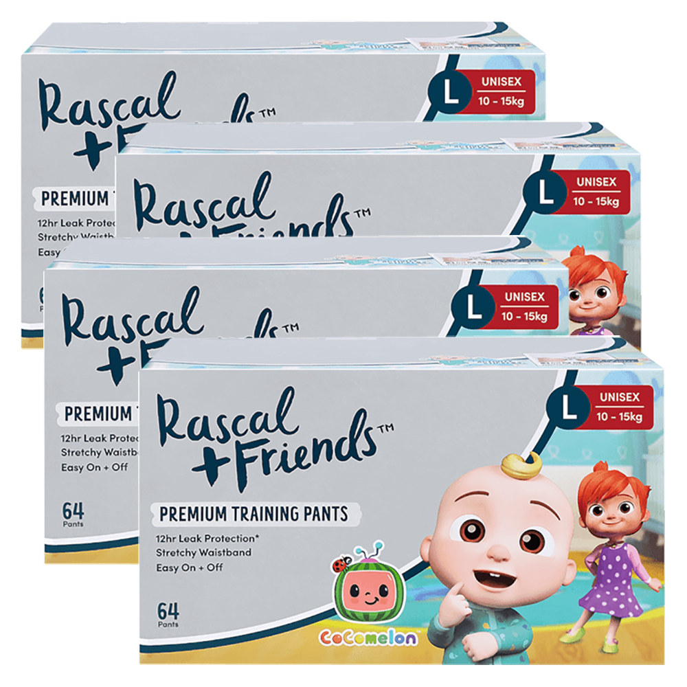 Thùng Tã quần Rascal+Friend Cocomelon (L,10-15kg, 64 miếng) giá tốt
