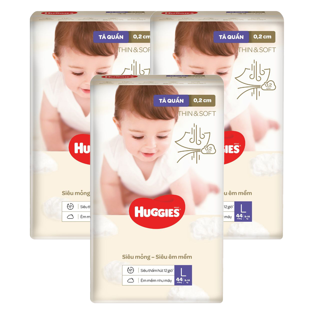 Tã quần Huggies Thin & Soft (L, 9-14kg, 44 miếng) giá tốt