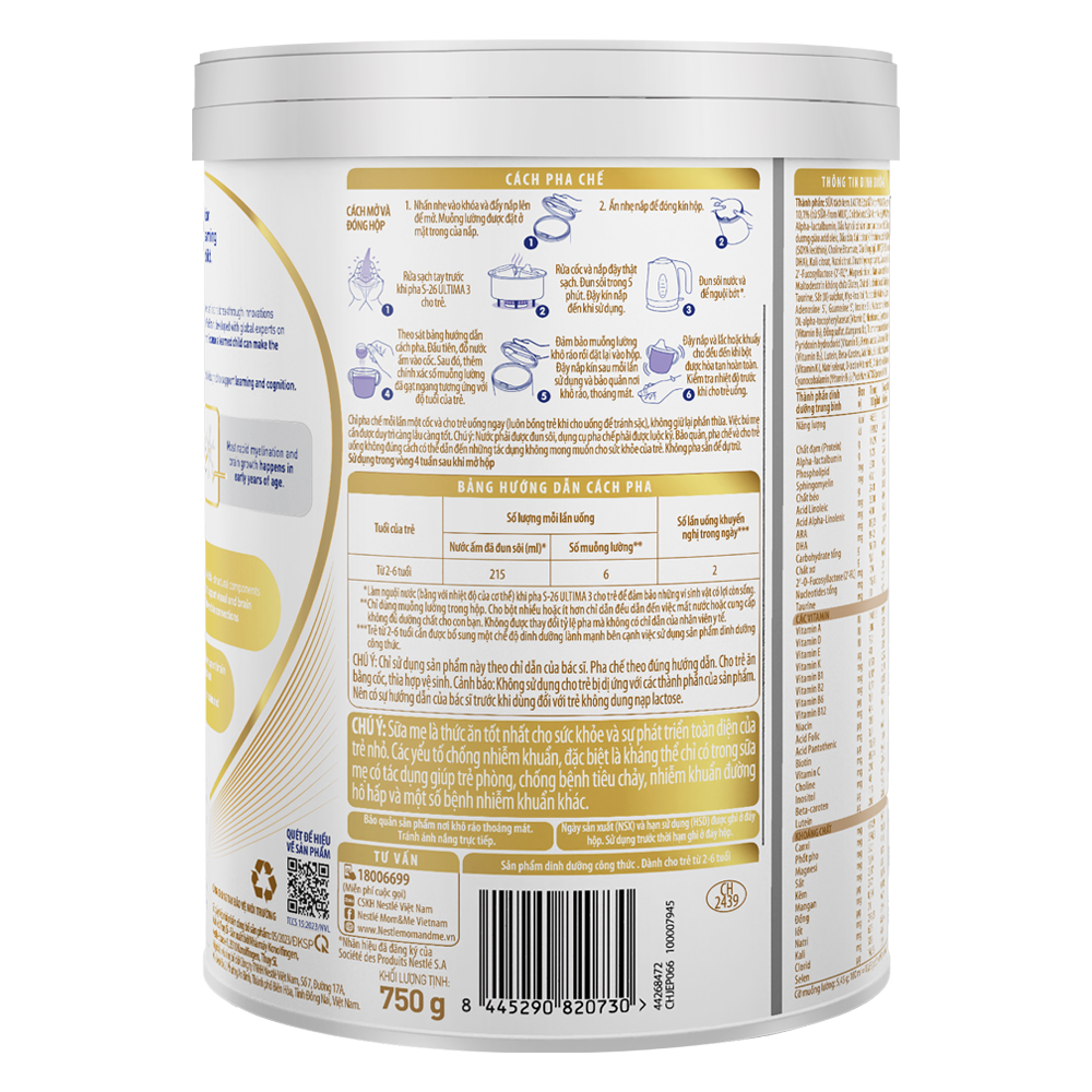 Sữa Nestle S-26 ULTIMA số 3 750g (2 - 6 tuổi) giá tốt