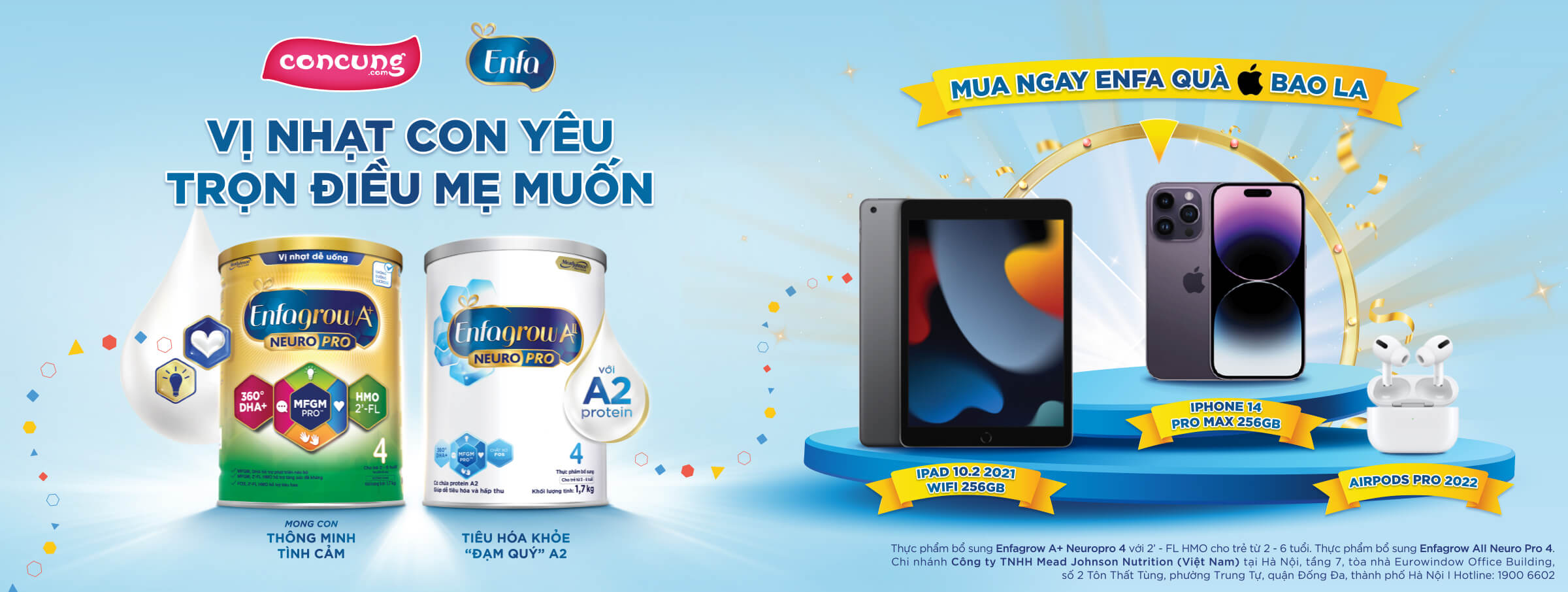 Cập nhật bảng giá giảm và khuyến mãi toàn bộ sữa Enfa mới nhất