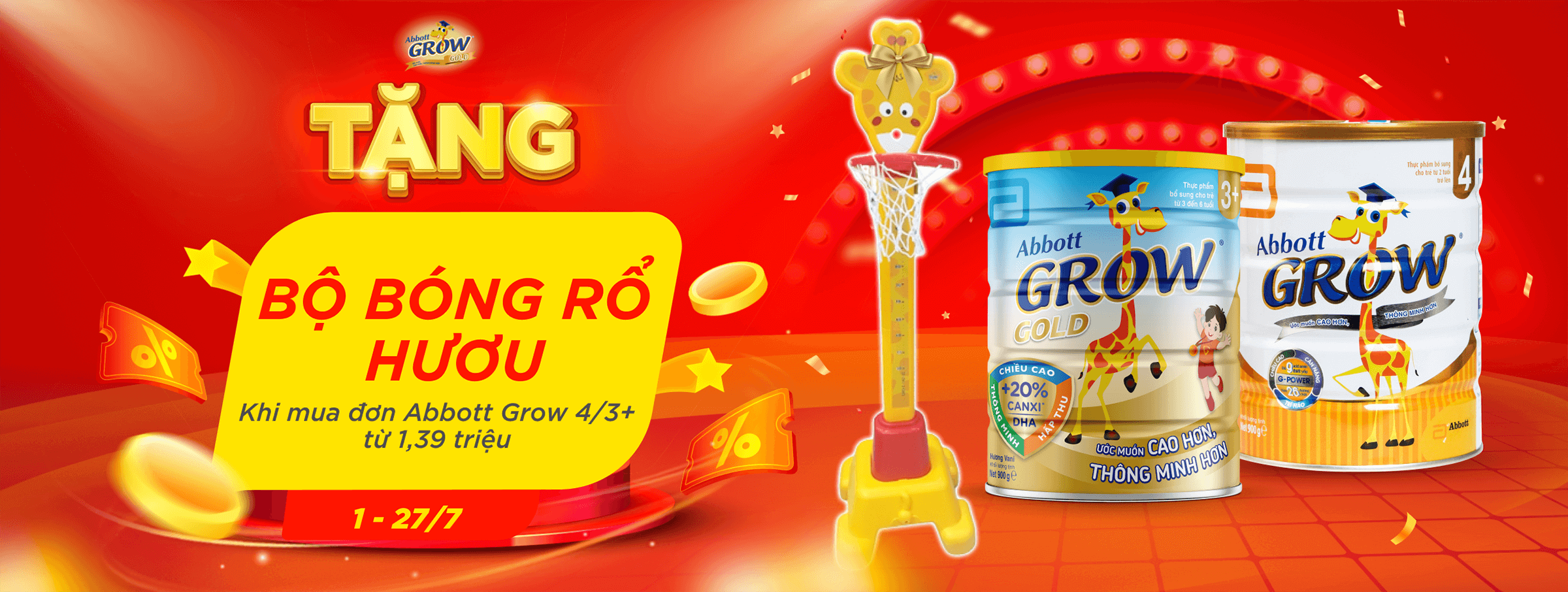 Cập nhật bảng giá giảm và khuyến mãi sữa Abbott Grow mới nhất