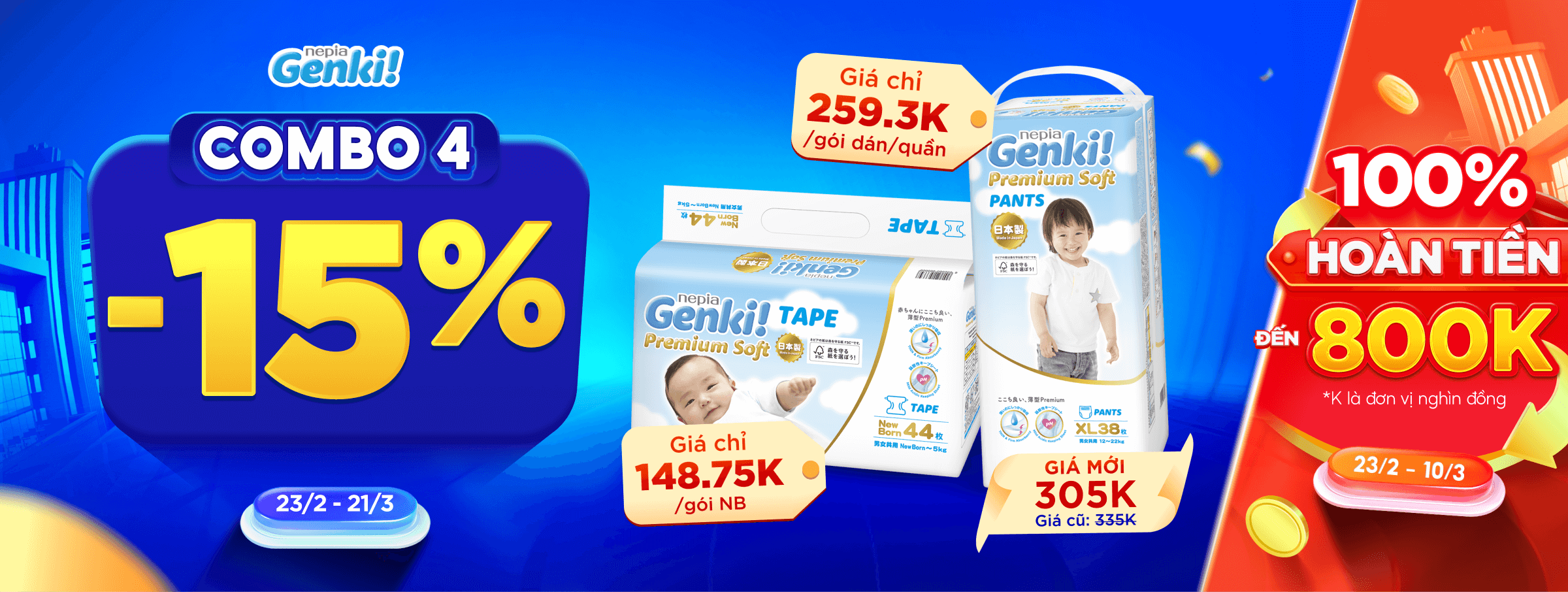 Bảng giá bỉm tã Genki, cập nhật 1 giờ trước