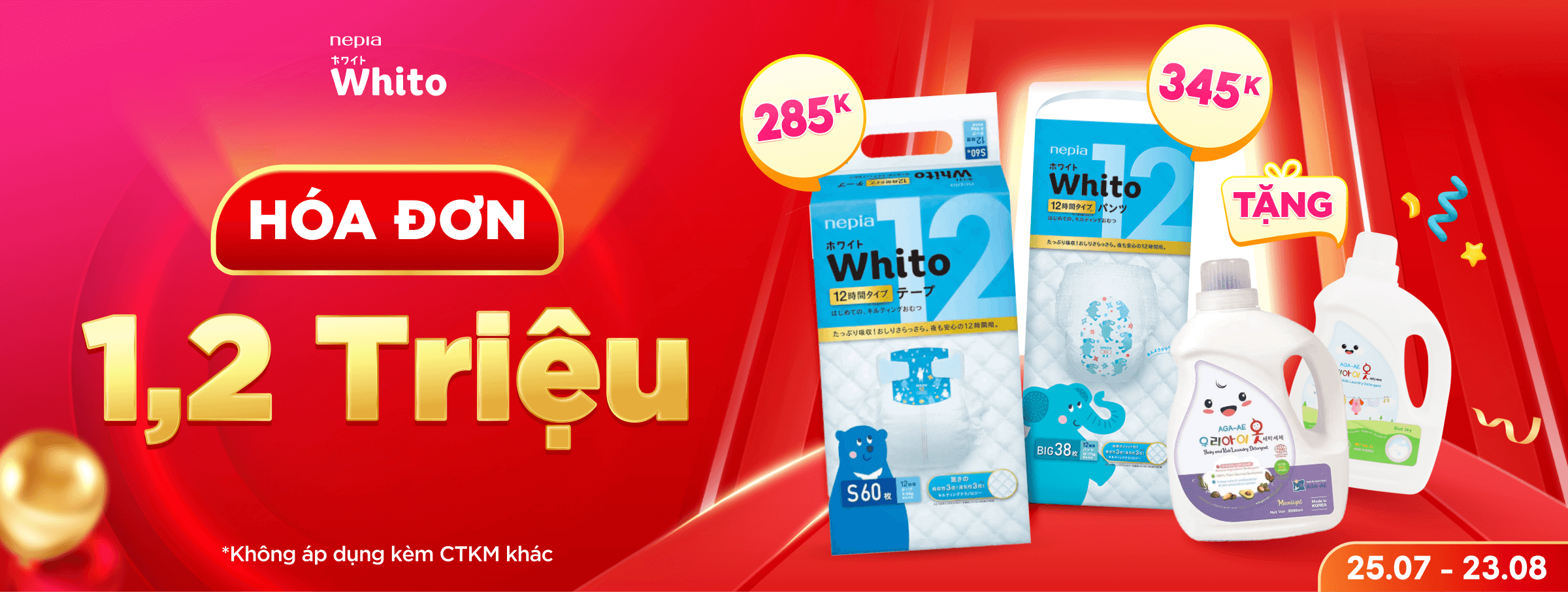 Bảng giá bỉm tã Whito, cập nhật 1 giờ trước