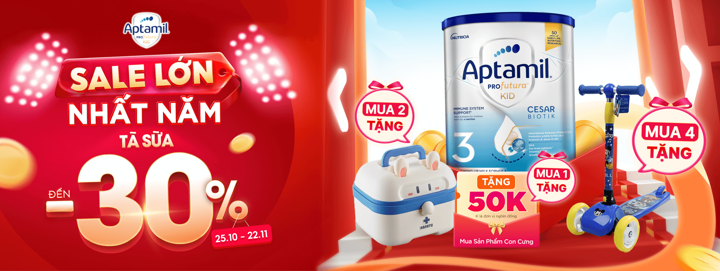 Cập nhật bảng giá giảm và khuyến mãi sữa Aptamil mới nhất