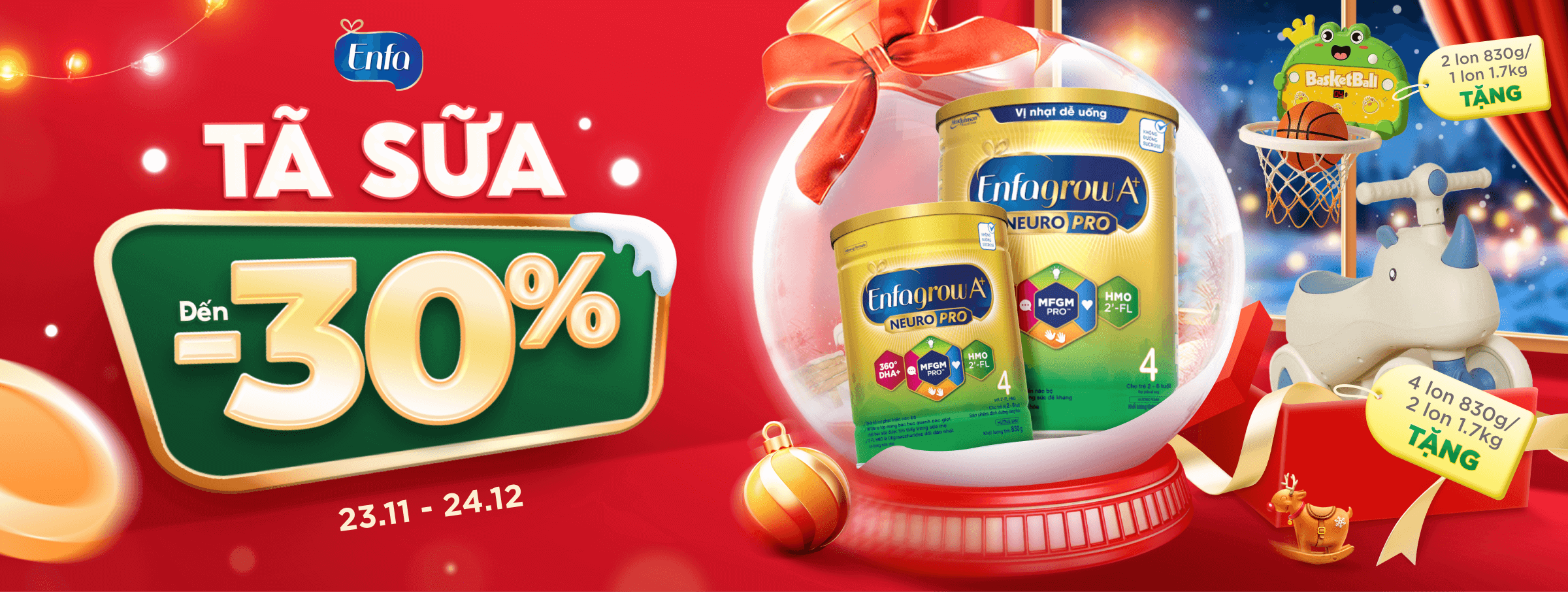 Cập nhật bảng giá giảm và khuyến mãi toàn bộ sữa Enfa mới nhất