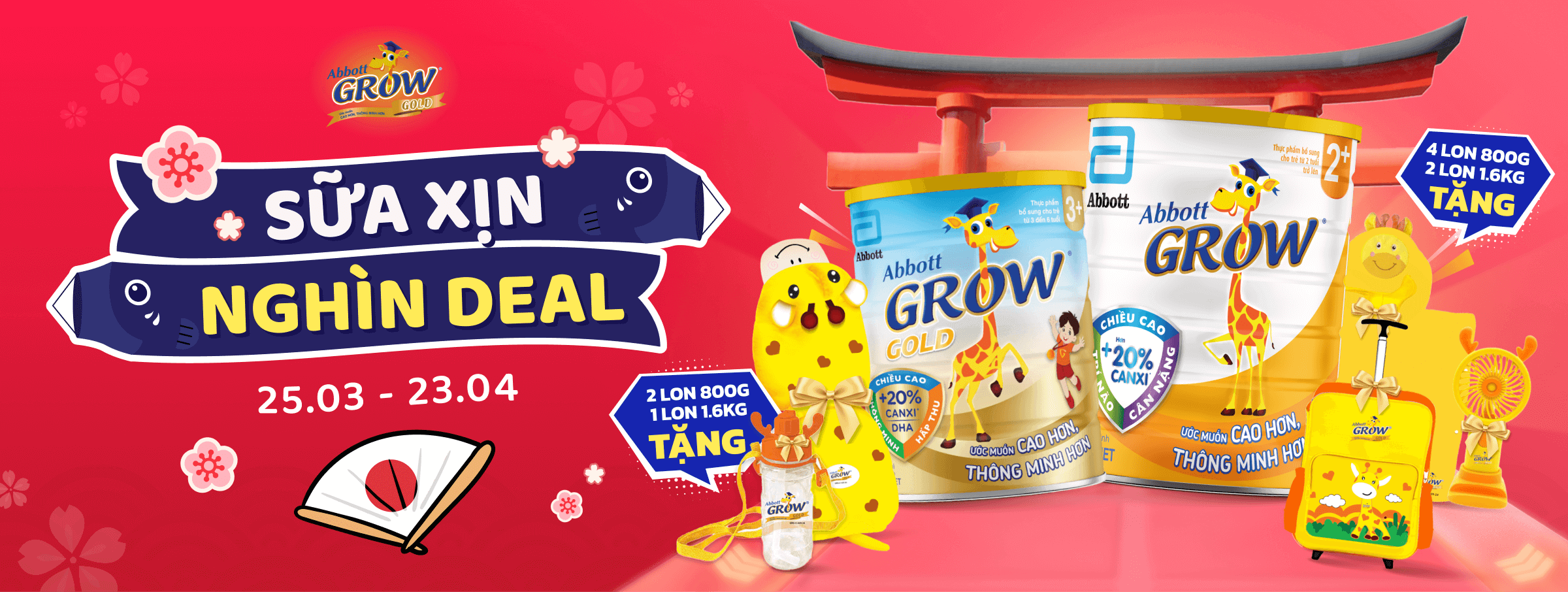 Cập nhật bảng giá giảm và khuyến mãi sữa Abbott Grow mới nhất