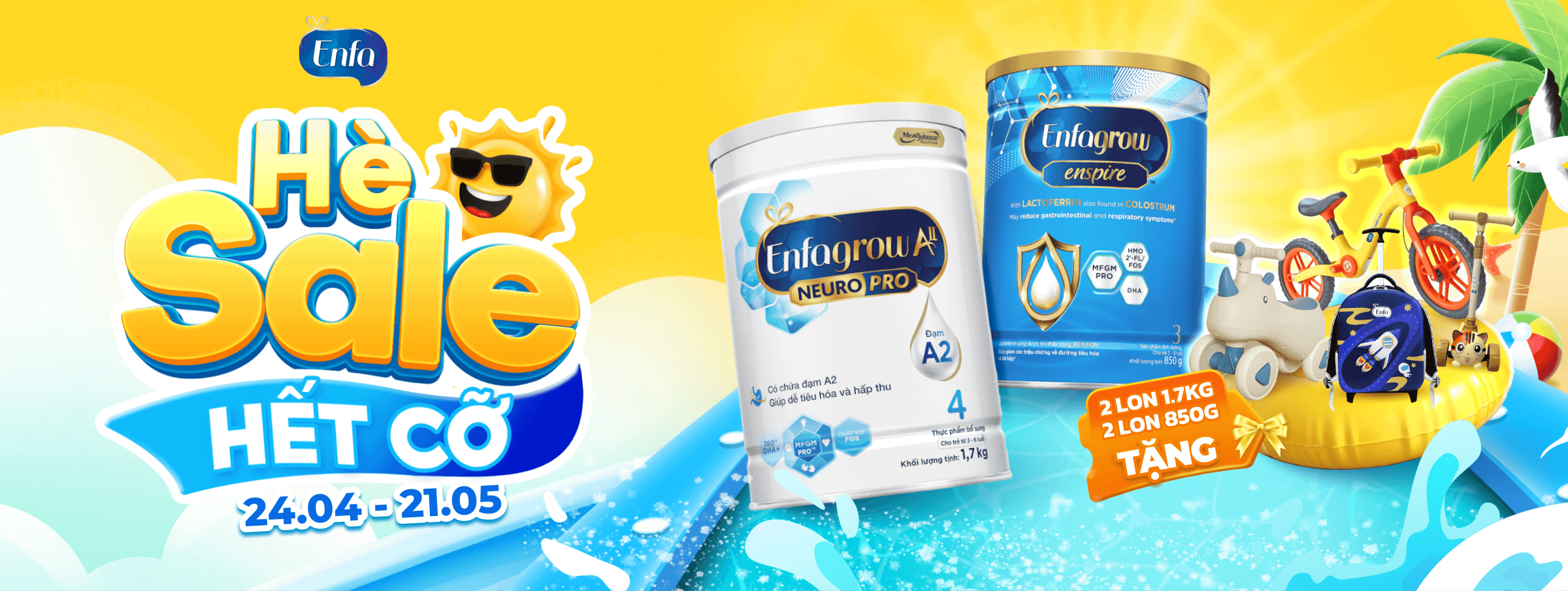 Cập nhật bảng giá giảm và khuyến mãi toàn bộ sữa Enfa mới nhất