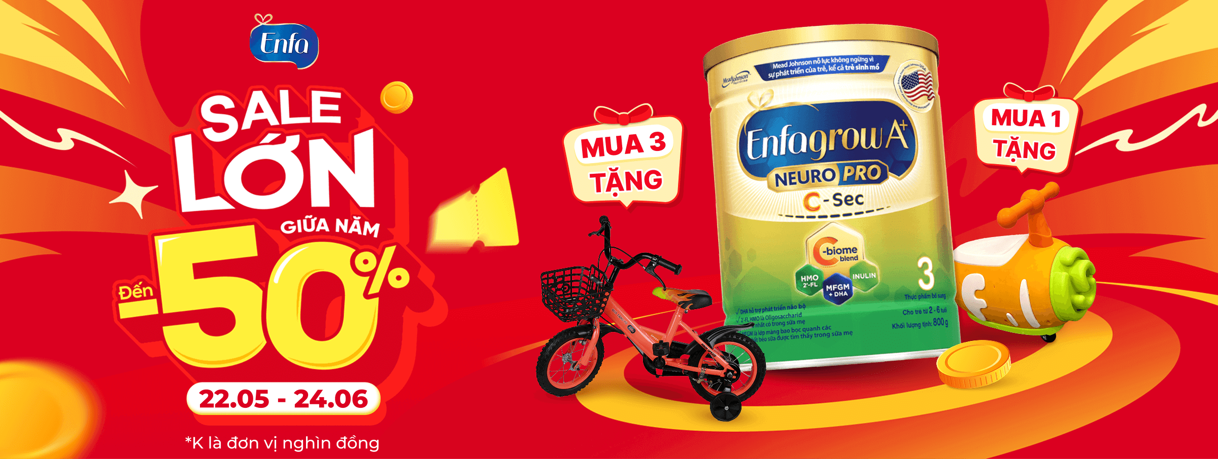 Cập nhật bảng giá giảm và khuyến mãi toàn bộ sữa Enfa mới nhất