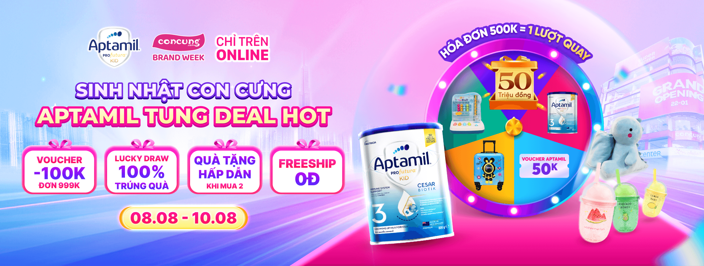 Cập nhật bảng giá sữa Aptamil Úc, Newzealand, Anh chính hãng