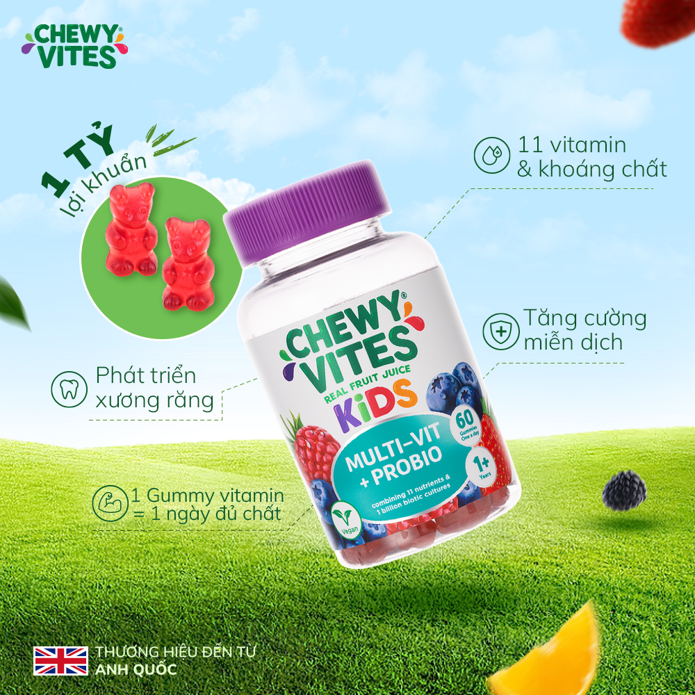 Gummies CHEWY VITES MultiVi+Probio có tốt không? Bé mấy tuổi dùng được?